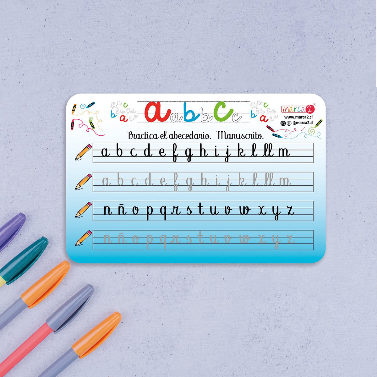 Pizarra doble: Practica el abecedario manuscrito - Marca2