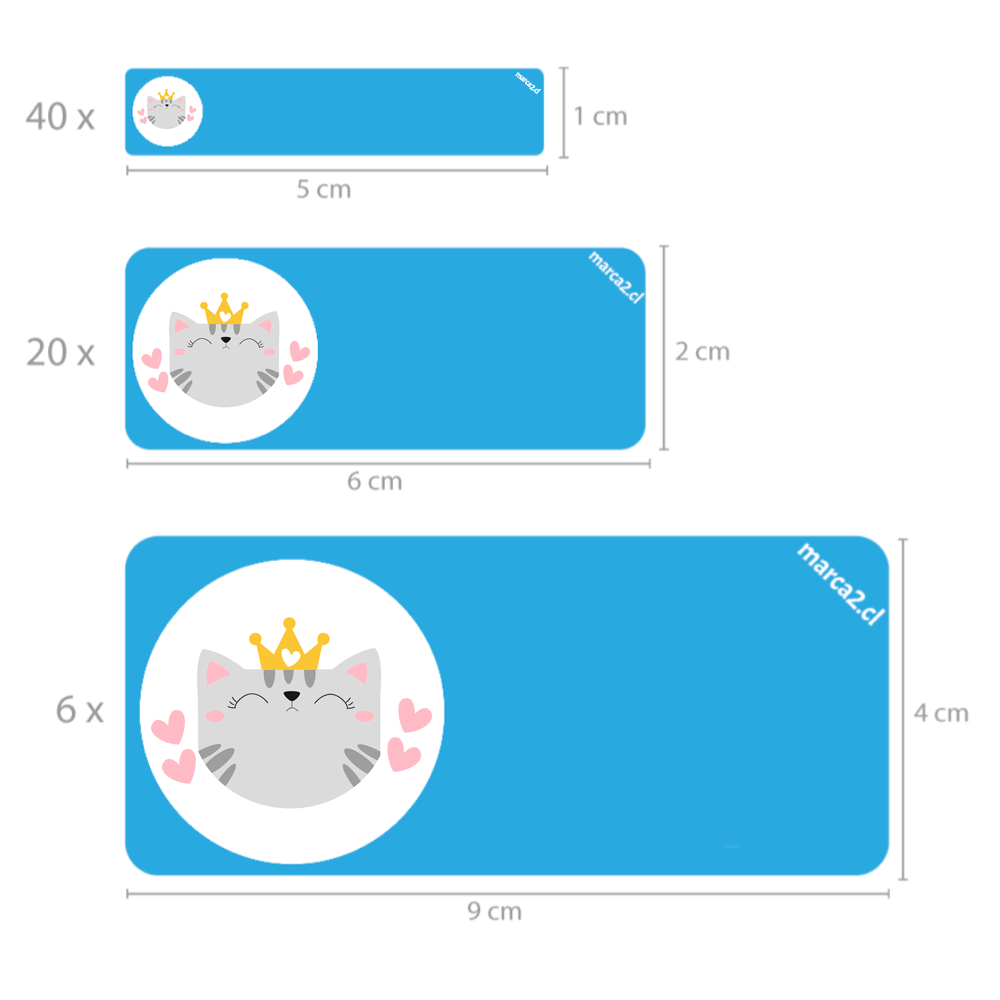 Stickers de 3 tamaños: Infantil / Para rellenar / No personalizados ...